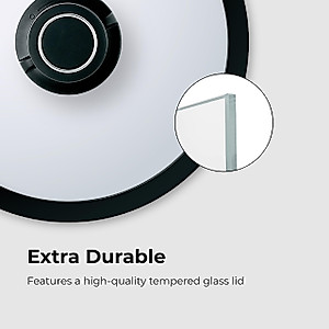 Frieling Black Cube Quick Release Cookware Tempered Glass Lid - 11-Inch Diameter - Pot Lid - Skillet Lid - Pan Lid