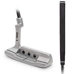 GoSports GS1 Tour Golf Putter – 34” Right-Handed Blade Putter with Milled Face, Choose Oversized Fat Grip or Traditional Grip, Silver