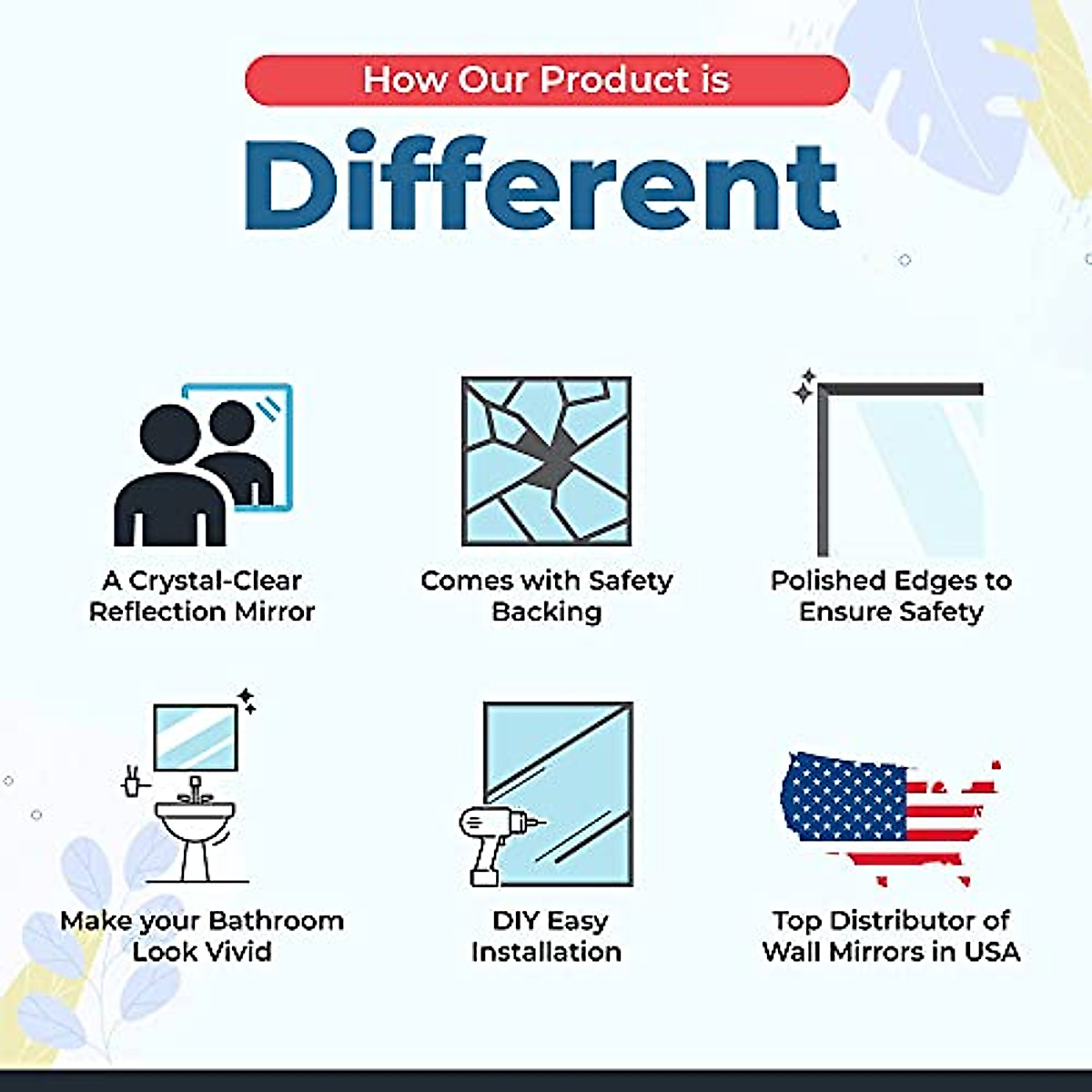 Rectangular Bathroom Wall Mirror 30" x 40" with Safety Backing | Mounted Hooks | Stylish 1" Beveled Silver Vanity Mirror by Fab Glass and Mirror