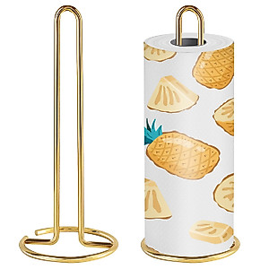 Supkiir Gold Paper Towel Holder, Standing Paper Towel Rack for Kitchen Counter, Bathroom Sink