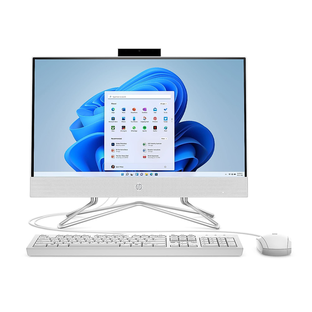 HP 2022 Newest 22-inch FHD All-in-One Desktop Computer Dual-Core AMD Athlon Silver 3050U 16GB DDR4 RAM NVMe M.2 512GB SSD DVD WiFi AC BT RJ45 Webcam Windows 11 Home White w/RE USB3.0 Flash Drive