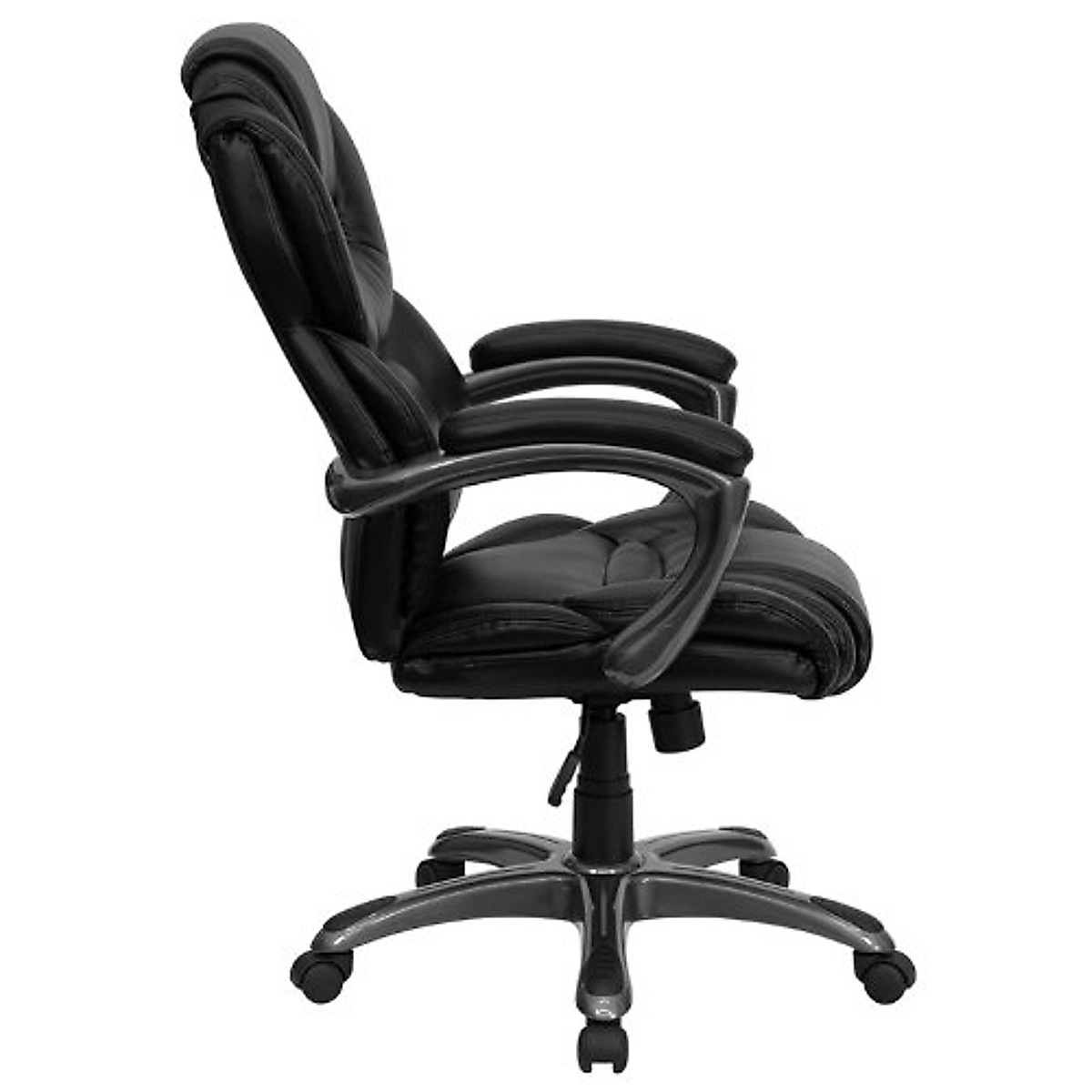Flash Furniture Stella High Back Black LeatherSoft Executive Swivel Ergonomic Office Chair with Arms