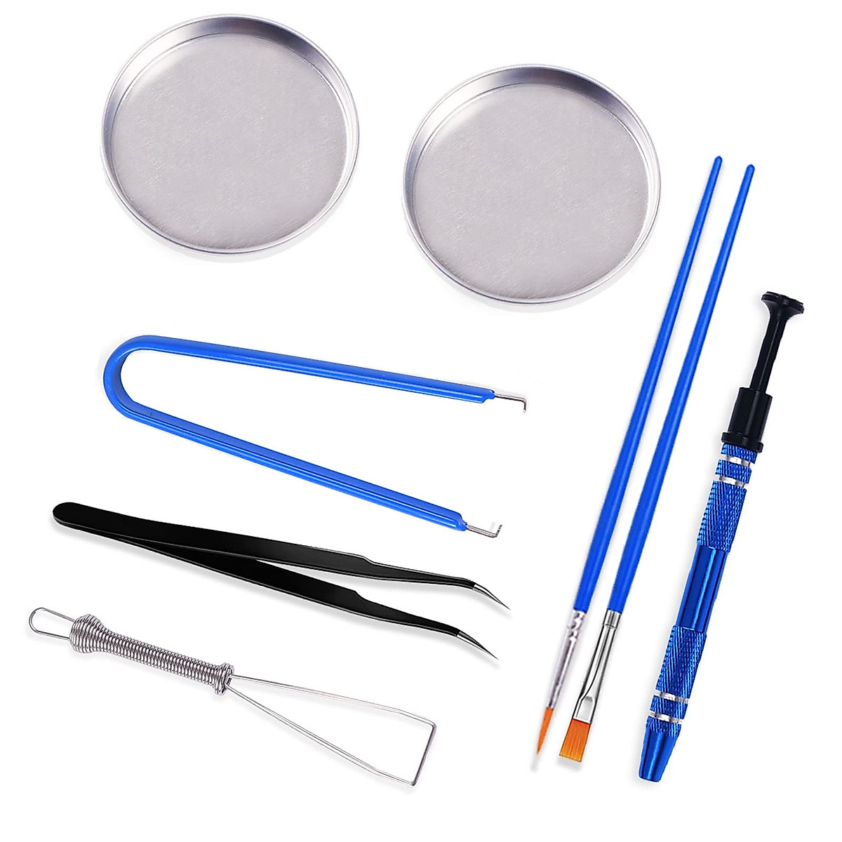 8PCS Keyboard Lube Kit for Keyboard switches Contain Keycap Puller, Switch Puller, Lube Brush, Keyboard Tweezers, Stem Holder, Parts Tray, Apply to Gaming Keyboard & Mechanical Keyboard