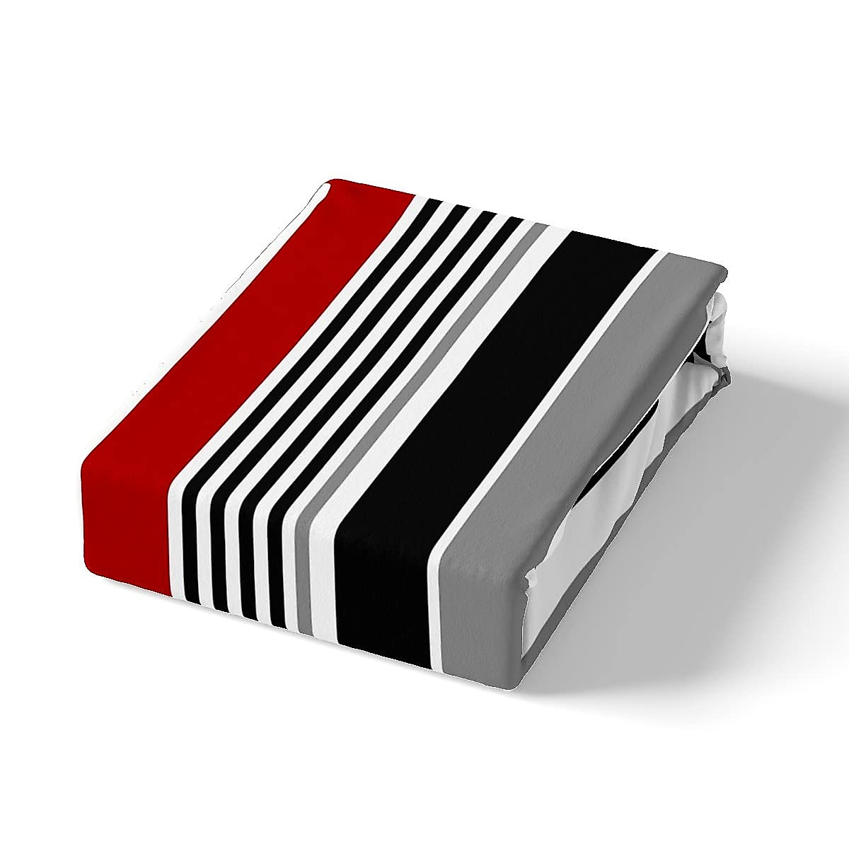 Modern Stripes Bedding Set Twin Size for Kids Boys Bedroom,Red Black Gray Bed Duvet Cover Set,Lines Art Comforter Cover Simplicity Decor 2 Pieces 1 Duvet Cover with 1 Pillowcase No Comforter