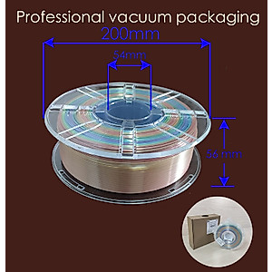 Maths Silk Rainbow Pla+ 3D Printer Filament 1.75mm (±0.02 mm), 1Kg/2.2lb, Vacuum Package for 3D Printer & 3D Pen- Rainbow