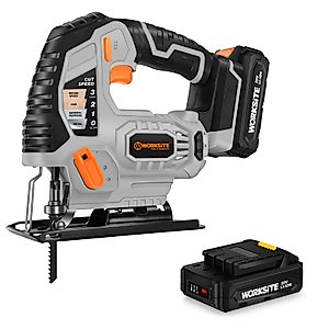 WORKSITE Cordless 20V Jig Saw Bundle with 1 Extra Battery