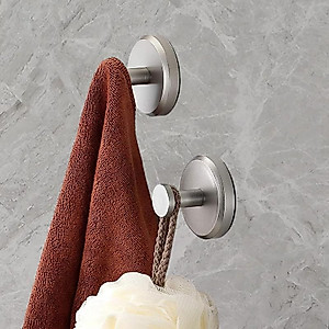 Lysia Silver Suction Cup Hooks – 2 Pack, Waterproof, Holds up to 15 lbs. Perfect for Showers, bathrooms, Kitchens. Ideal for Towels and installs on Glass Doors, Tiles, and Mirrors