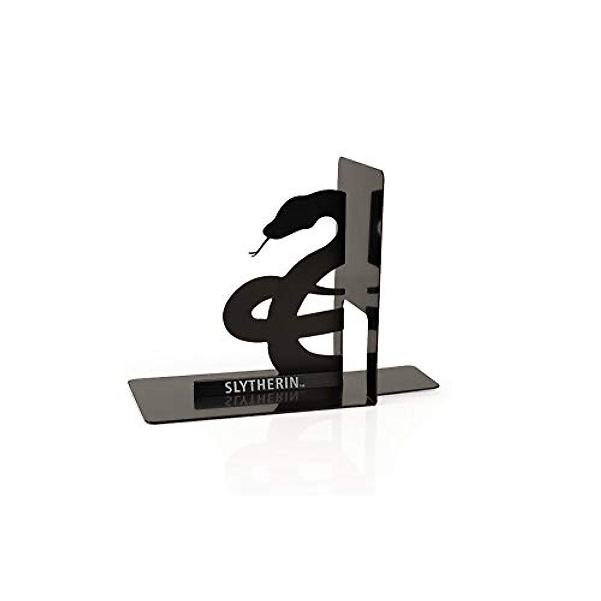 Underground Toys Harry Potter Metal Bookends - Black Hogwarts House Slytherin Diecast Design - Decorative Book Holder - Home, Office, Kitchen, Room Decor - Books Collection Display for Shelves