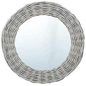 Mirror,Vintage Style Bathroom Mirror Decorative Mirror Cosmetic Mirror Suitable for bathrooms,The Bedroom,Living Room,Locker Room,Clothing Shop,Corridor 23.6" Wicker