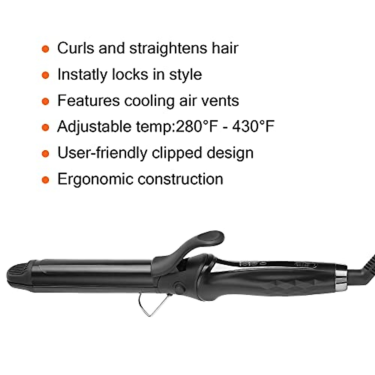 CNAIER 2-in-1 Hair Straightener Curling Iron 1 Inch Produces Classic Curls and Straightening – for use on Short, Medium, and Long Hair, Curls Beautifully & Straightens Well