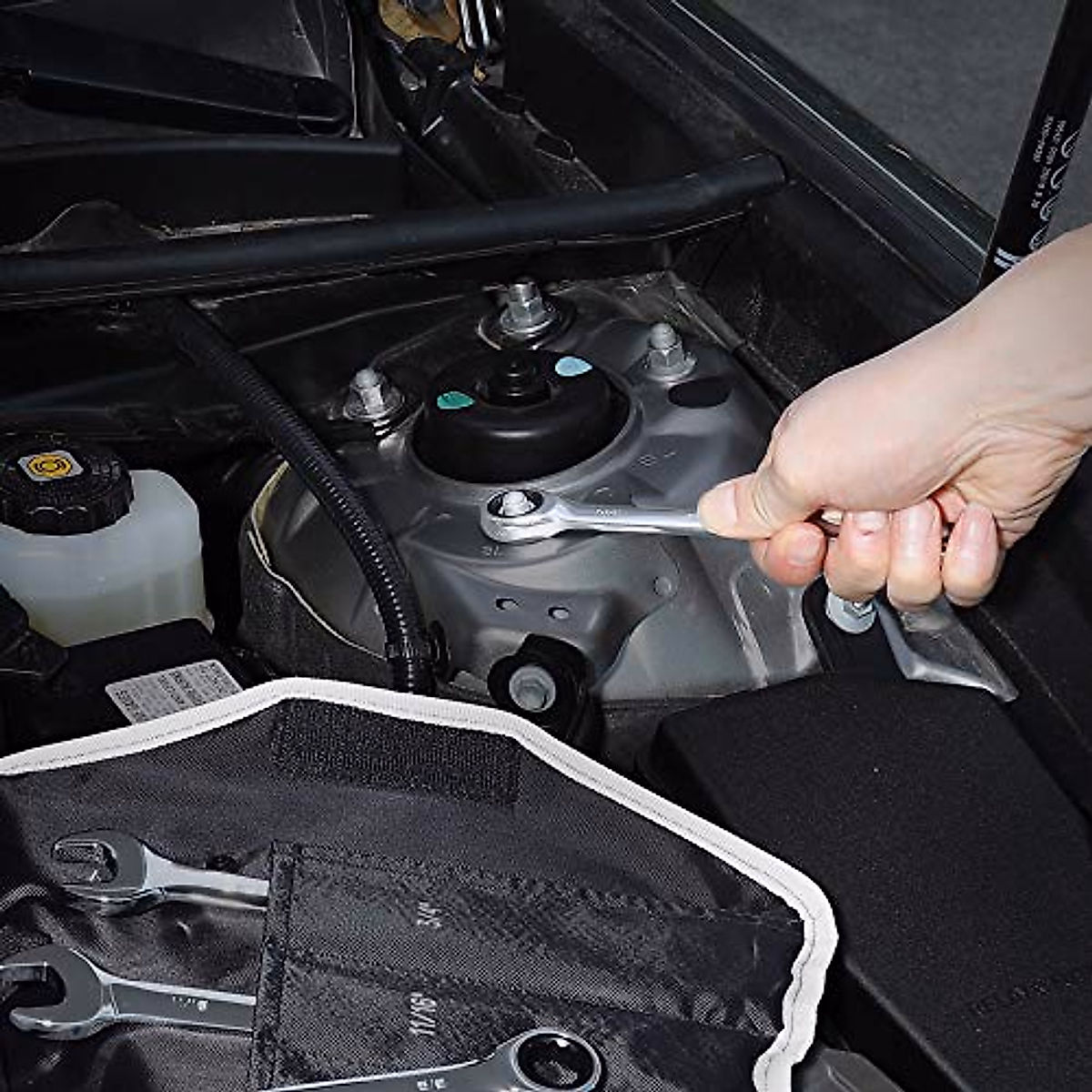 DURATECH Ratcheting Wrench Set, Combination Wrench Set, SAE, 8-piece, 5/16" to 3/4", CR-V Steel, with Pouch