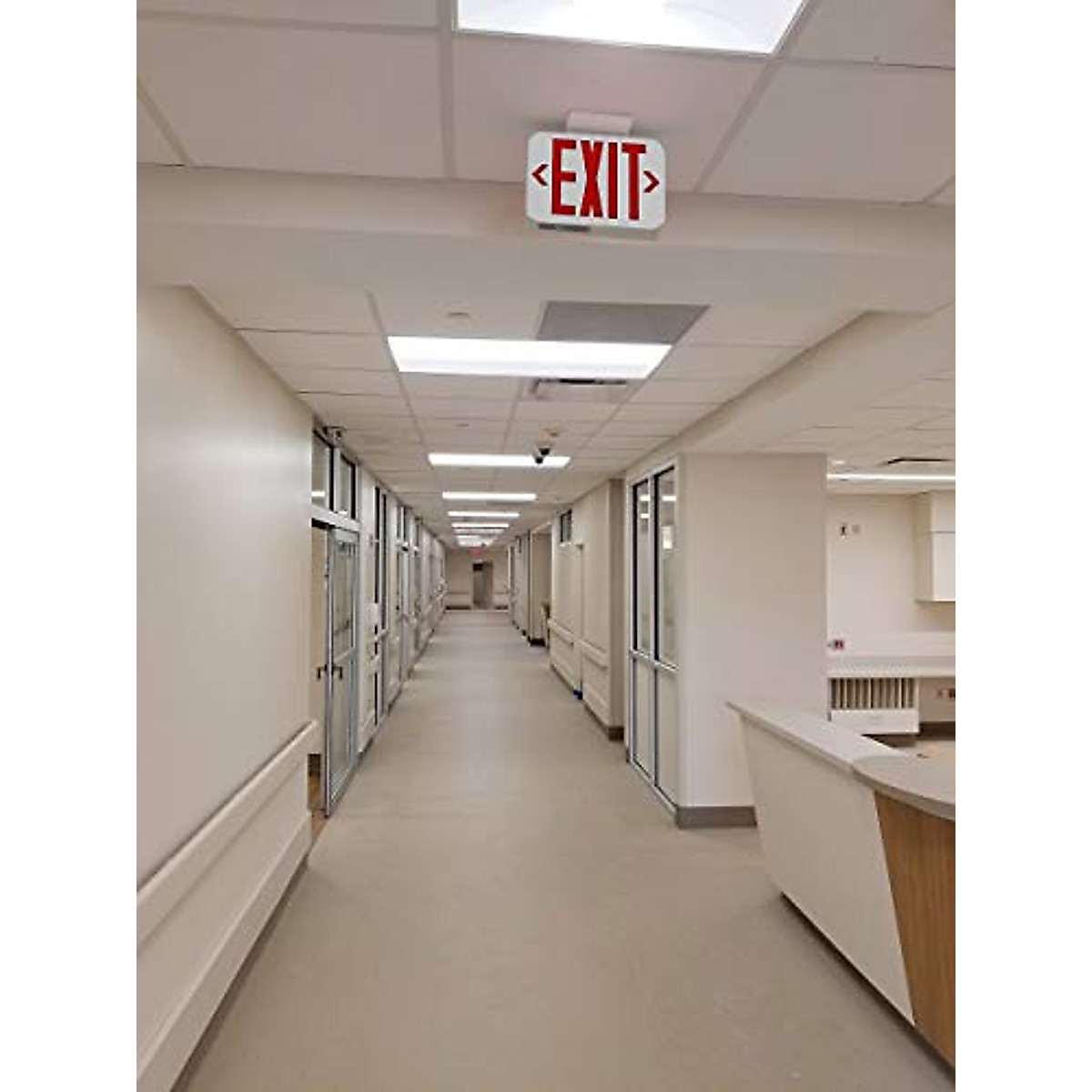 HUBBELL CER LED Emergency exit Sign, 11.6 in x 2 in x 8.2 in, White