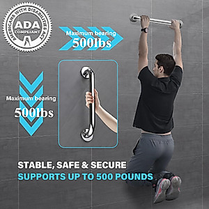 2 Pack 12 Inch Grab Bars for Bathtubs and Showers, Handicap Grab Bars, Shower Handle, Anti Slip Shower Handles for Elderly, Safety Shower Grab Bar, Stainless Steel