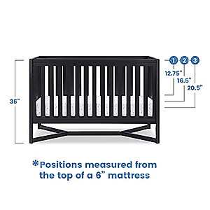 Delta Children Tribeca 4-in-1 Baby Convertible Crib, Midnight Grey