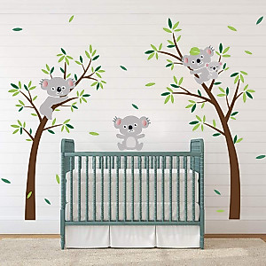 ufengke Koala Tree Wall Stickers Animal DIY Wall Decals Art Decor for Kids Bedroom Nursery Living Room