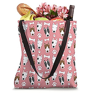 Repeating Pink Bull Terriers Pattern Sweet Dog Owner Meme Tote Bag