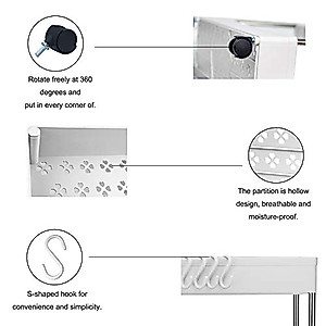 YooFZler 3 Tier Slim Storage Cart Mobile Tower Rack Rolling Shelving Unit Storage with Casters Wheels&4 Side Hoops for Kitchen Bathroom Laundry Room