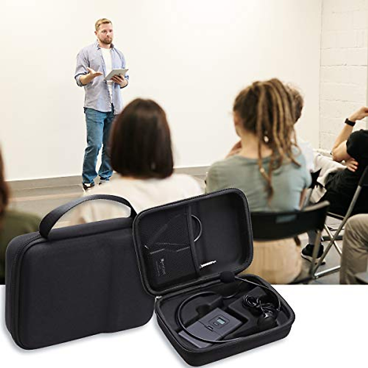Aproca Hard Storage Travel Case Bag Fit Fifine K037B Wireless Microphone System