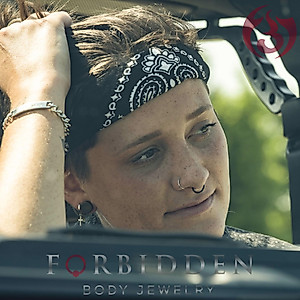 Forbidden Body Jewelry Surgical Steel Gold IP Plated Faux Nose Rings Hoop 10mm 3/8 inch (No Piercing Required)