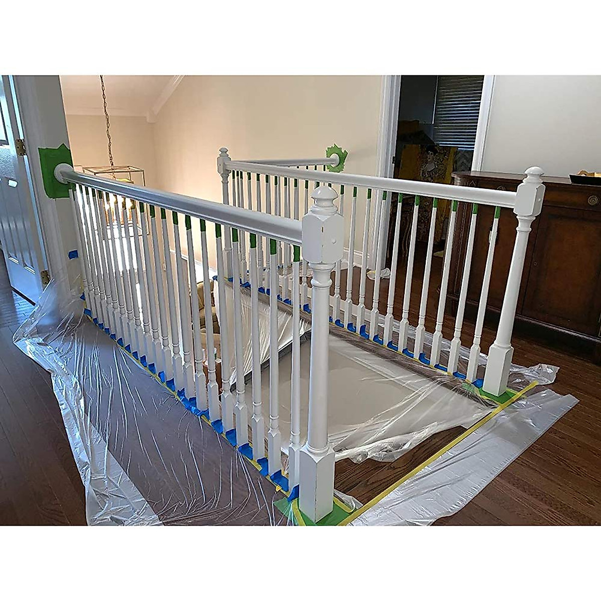 Hedume 6 Pack Tape and Drape, Pre-Taped Masking Film for Automotive Painting Covering, Assorted Masking Paper, Automotive Best Masking Tape Painting (65.6-Feet/Pack, 3 Sizes)