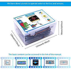 GeeekPi Basic Starter Kit for BBC Micro:bit (V2 Included), Blocks and Python Code, Multiple Sensors Project Examples, Detailed Tutorial Included