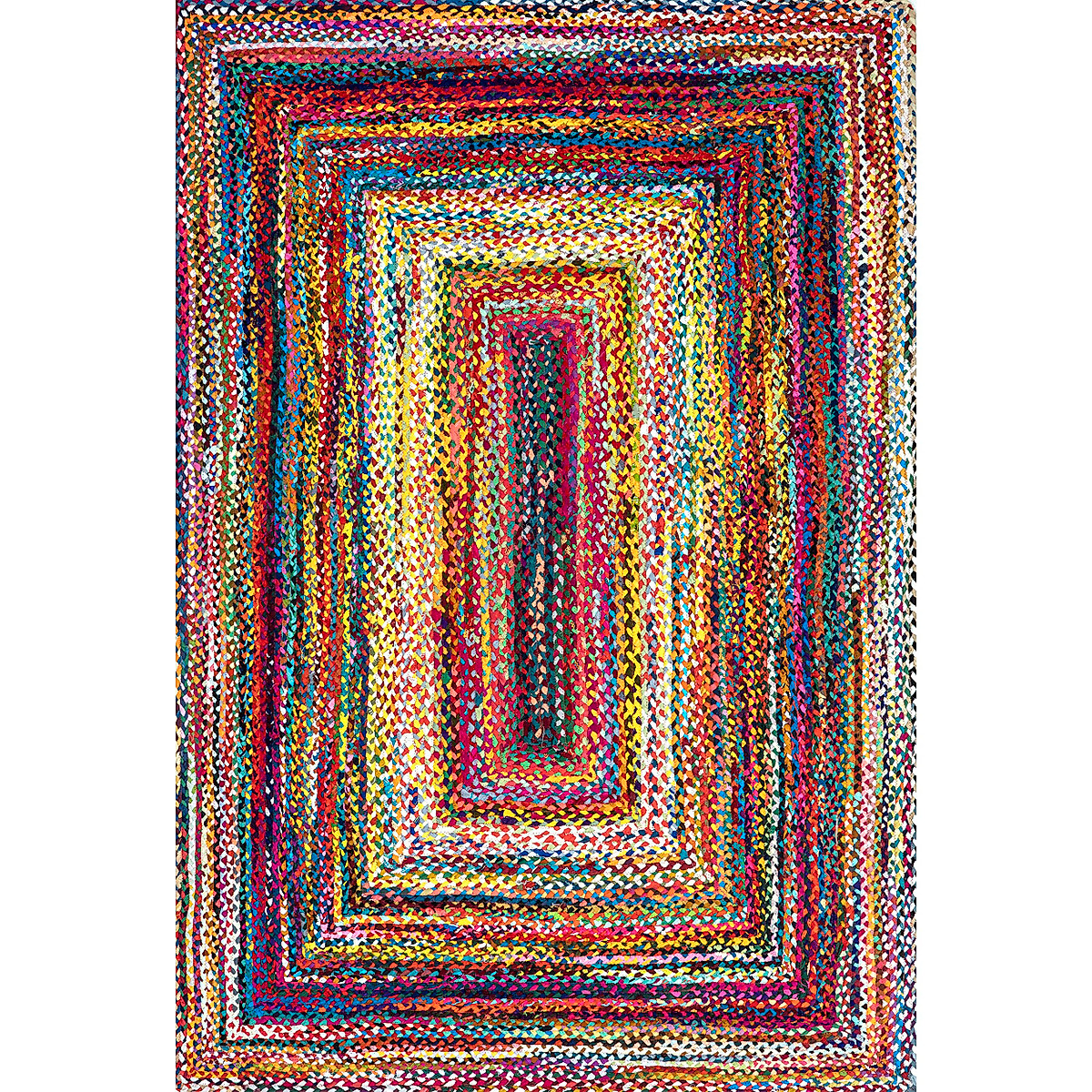 nuLOOM Tammara Bohemian Hand Braided Area Rug, 6x9, Multi