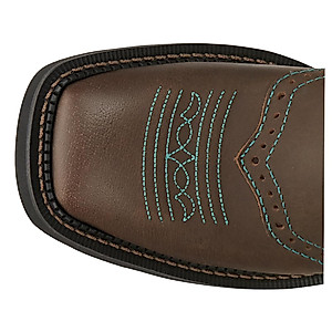 Justin Women's Mandra Chocolate Western Boot Wide Square Toe Chocolate 6.5 M