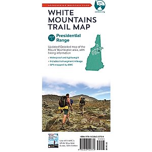 AMC White Mountains Trail Map 1: Presidential Range (Appalachian Mountain Club White Mountains Trail Map)