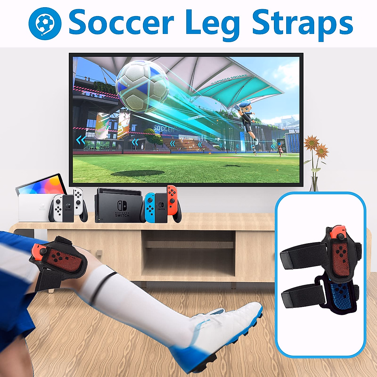 KUNSLUCK Switch Sports Accessories Bundle for Nintendo Switch Sports, 12 in 1 Nintendo Switch Sports Family Accessories Kit Compatible with Switch/Switch OLED