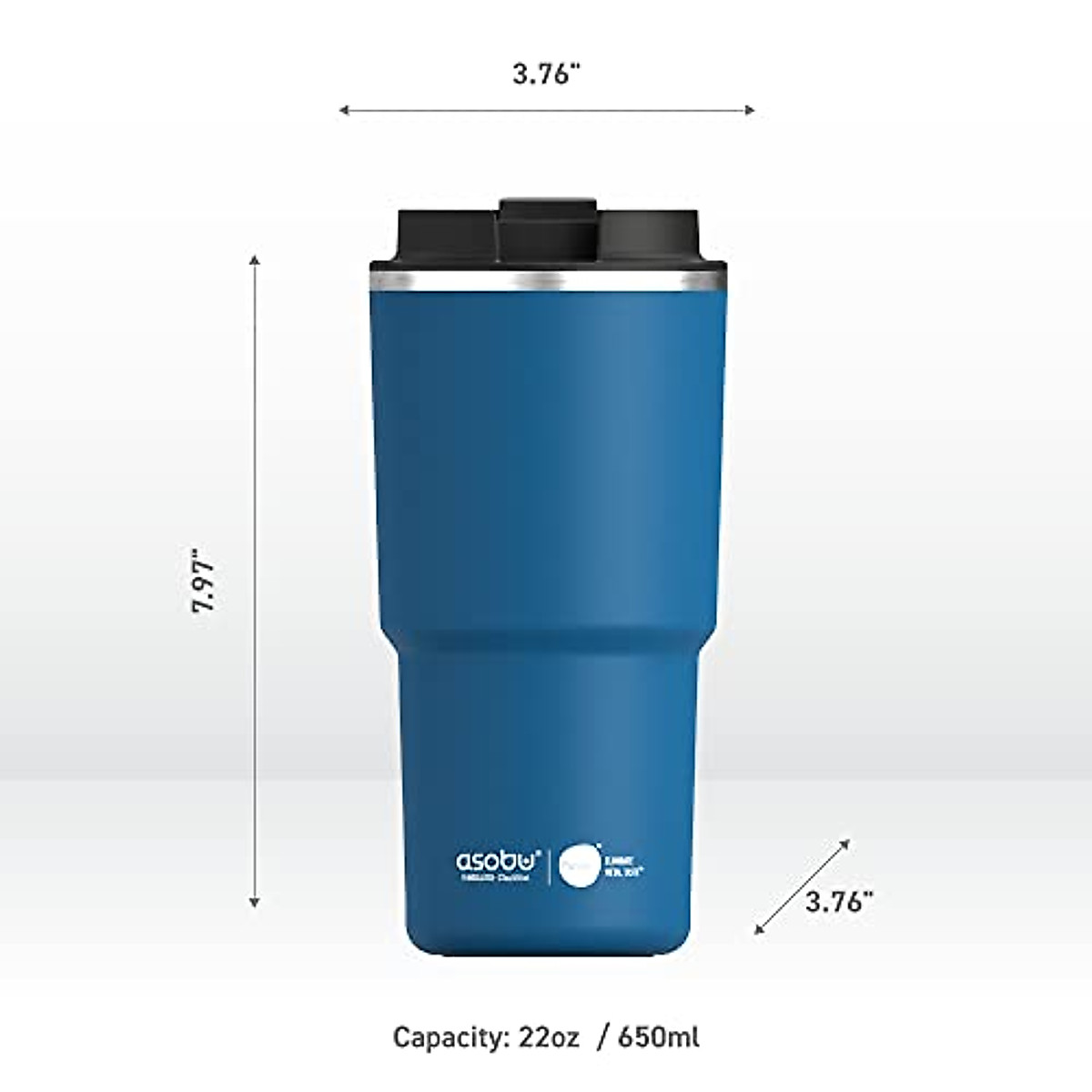 asobu 22oz Extra Large Ceramic-Lined Travel Mug with No Metal Taste-Keeps Flavors True - Double-Wall Vacuum Insulated Coffee Mug with Spill-Proof Pop-Open Lid for Hot Drinks