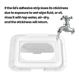 Reusable Wipe Lid for Baby Wipes Refill, Reusable for Over 1 Year, Replacement Cover Cap for Non Flip Top Wipes, Open Top Diaper Wipes, 2 Pcs