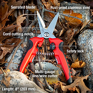 Jonard Outdoors OD-2001 Serrated Savage Fish Line, Bait, Rope, and Cable Cutter