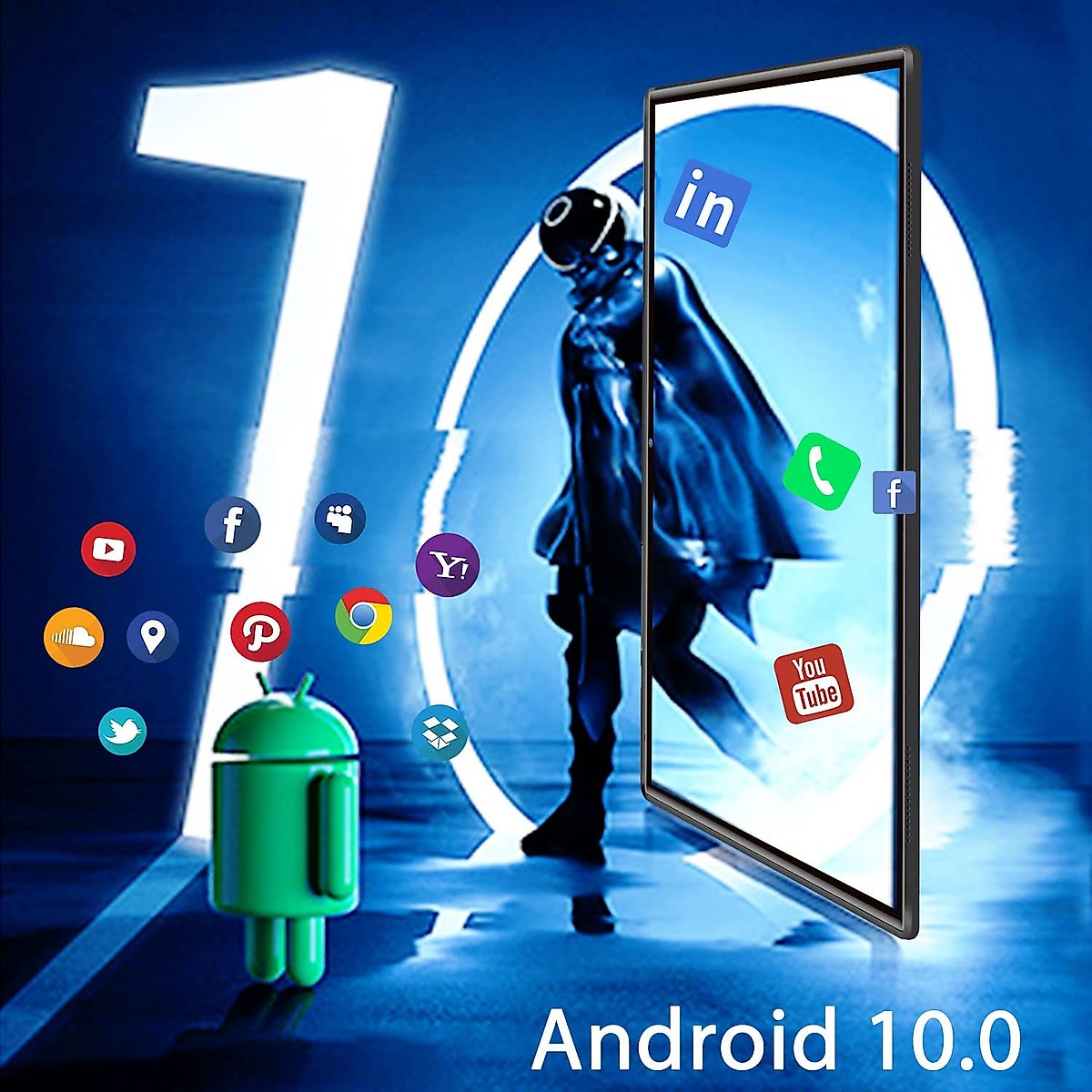 AOYODKG 2023 Upgraded Tablet 10", Android 10 Tablet with Keyboard 128G ROM Storage,4G Cellular Tablet with Sim Card Slot,Octa-Core 1.8Ghz Tablet 10.1 inch,13MP Dual Cameras,GPS Bluetooth WiFi Tablet
