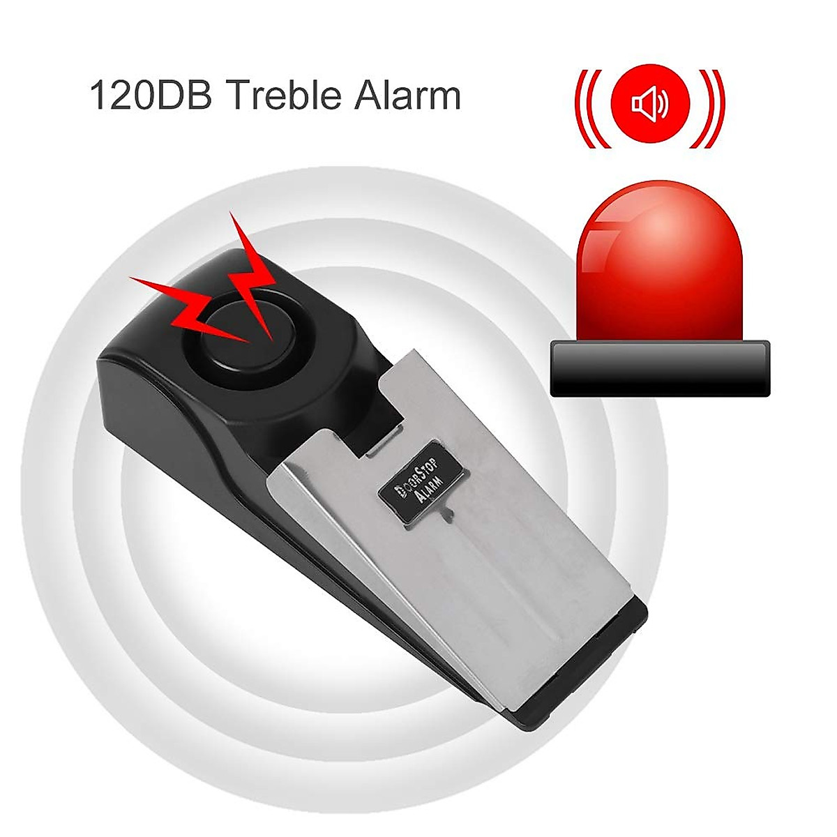 Sonew 120dB Wedge Shaped Door Stop Alarm Home Travel Security System Alert Burglar (Not Included Battery)