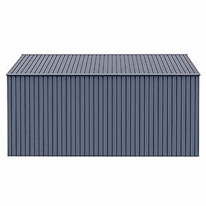 Arrow Shed Elite 14' x 14' Outdoor Lockable Gable Roof Steel Storage Shed Building, Anthracite