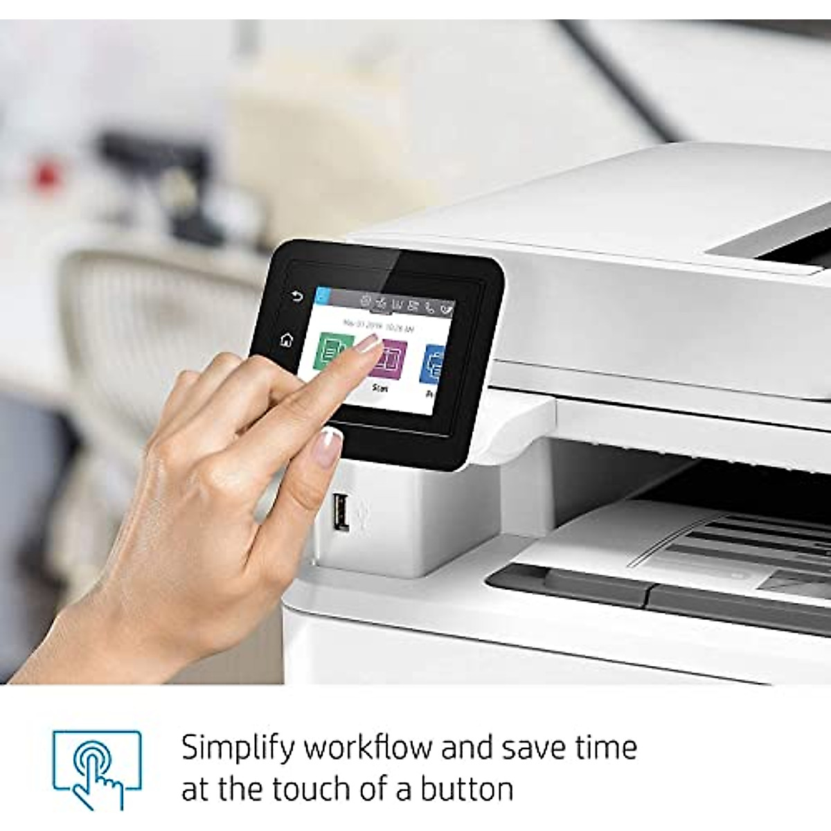 HP Laserjet Pro MFP M428fdn All-in-One Wired Ethernet only Monochrome Laser Printer, White - Print Scan Copy Fax - 2.7" Touch, 40 ppm, 1200x1200 dpi, Auto 2-Sided Printing, 50-Sheet ADF, Cbmou Webcam