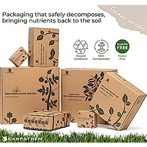 CARPATHEN 100 Drip Irrigation Emitters Vortex - Drip Irrigation Parts for Irrigation Kit - ¼ inch Irrigation Tubing Compatible - 360 deg Adjustable Fan Sprayer for Raised Garden Bed, Potted Plants