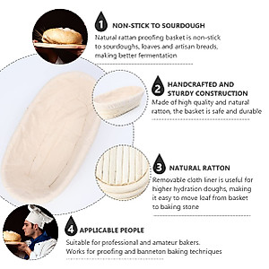DOITOOL Oval Bread Proofing Baskets for Sourdough Bread, Sourdough Proofing Basket Set for Bread Making for Beginners or Professional Bakers