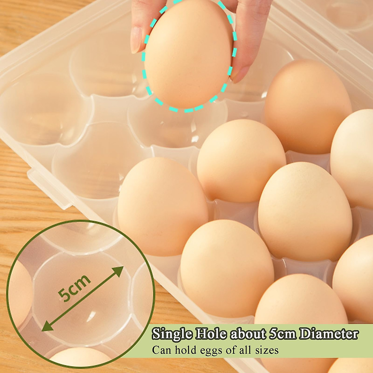 CYEAH 12 Grids Egg Holders, Reusable Egg Cartons Tray Egg Containers with Lid for Refrigerator, Large Capacity Egg Organizer Box for Home Kitchen Outdoor Picnic Hiking Storage, Set of 10