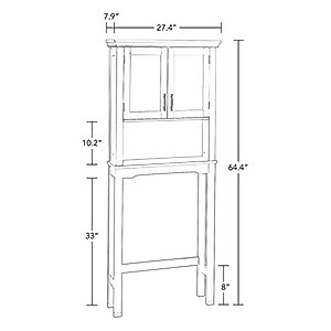 RiverRidge, White Somerset Bathroom Over the Toilet Storage Spacesaver with Open Shelf and Two Doors