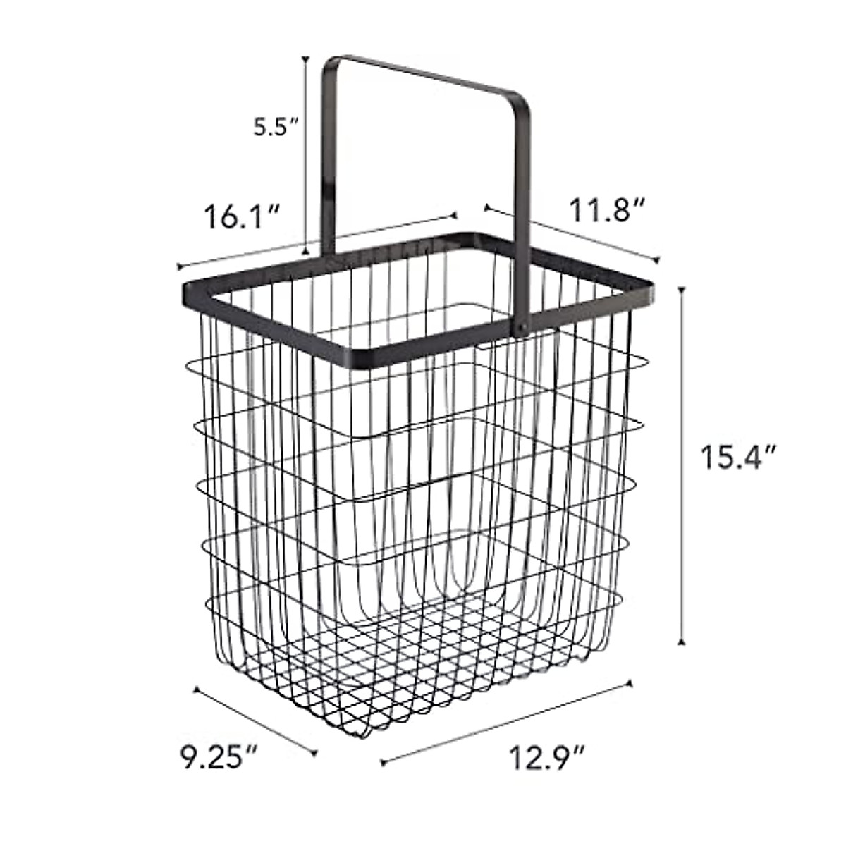 YAMAZAKI home 3163 Laundry Basket Large Storage Hamper, Black