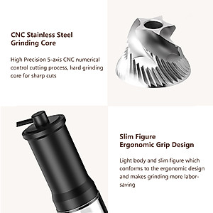 Manual Coffee Grinder, Stainless Steel Conical Burr Hand Coffee Grinder Mill, Adjustable for Fine/Coarse Grind, Perfect for Home and Camping