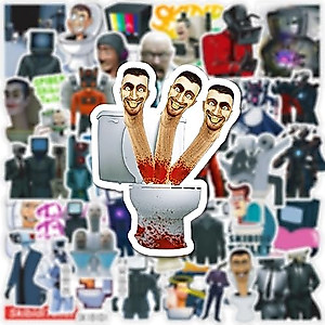 50PCS Game Skibidi Toilet Stickers Pack Kids Stickers Cute Cartoon Characters Game Stickers for Kids Teens Adults Waterproof Vinyl Kawaii Stickers for Water Bottle Laptop Luggage (skibidi Toilet)