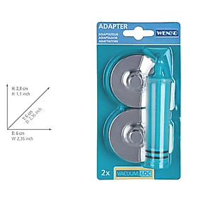 WENKO Vacuum-Loc Base for Premium & Classic-Fixing Without Drilling, 6 x 6 x 2.8 cm, Silver Shiny