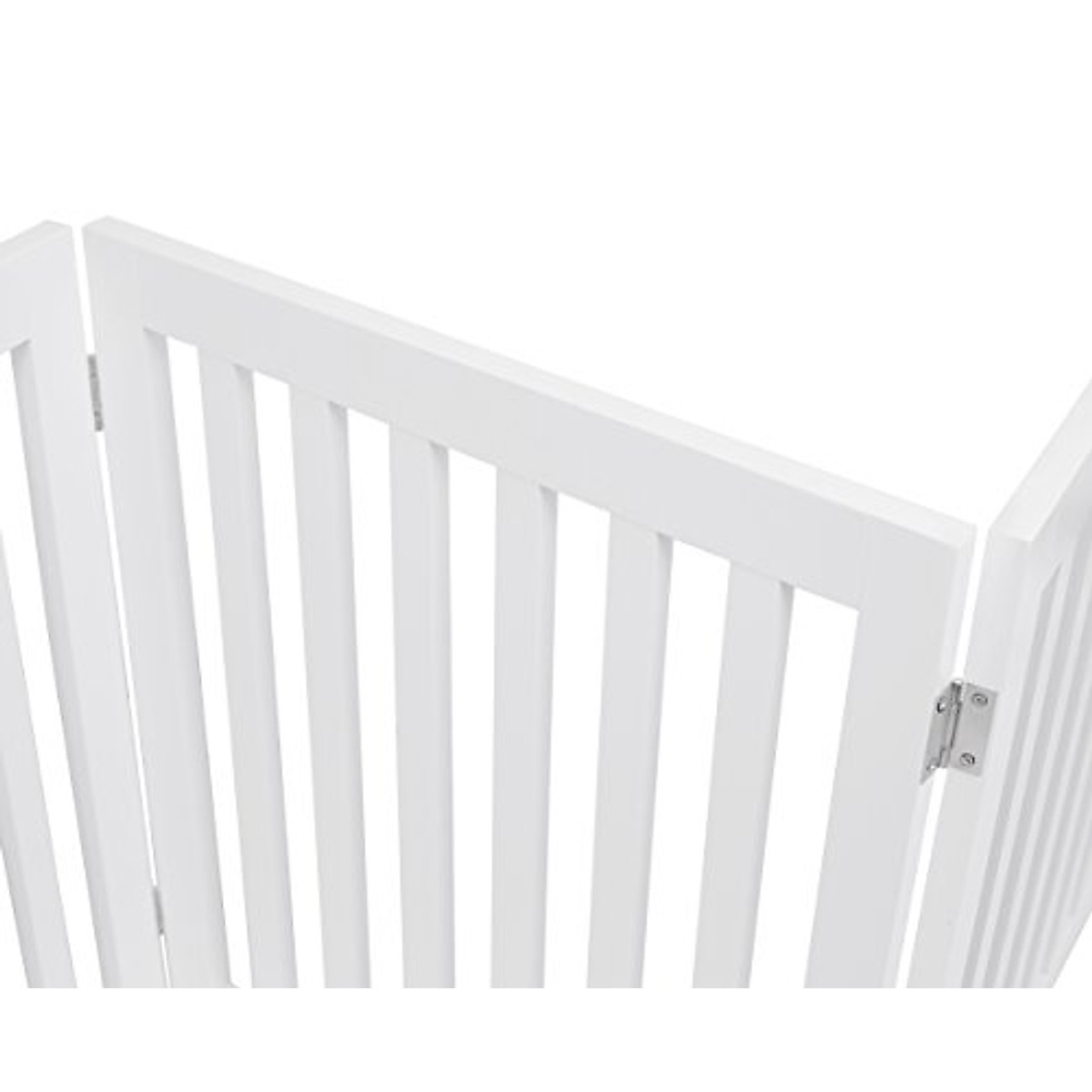Internet's Best Traditional Dog Gate for The Home, Doorway, Stairs | 3 Panel | 24in H x 60in W | Small or Older Dogs, Puppies, Cat | Free Standing | Indoor Folding Pet Barrier | Wooden MDF | White