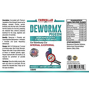 DEWORMX Liquido para Palomas 60ml DEWORMX Liquid for Pigeons Doves Birds 60ml Palomos Buchones Mensajeros Pigeon Tabs Pigeonvita Vitamins La Lechita