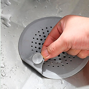 Hair Catcher, Silicone Shower Drain Durable Hair Stopper with Suction Cup for Kitchen Bathroom 6Pack Circle (6)