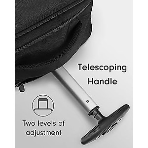 MATEIN Rolling Backpack, 17 Inch Travel Laptop Backpacks with Wheels, Water Resistant Large Roller Carry On Luggage Wheeled Backpack, Trolley Overnight Suitcase Business College Computer Bag, Black