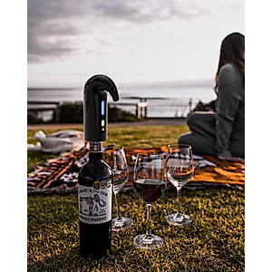 Electric Wine Decanter with One-Touch Pouring, Wine Aerator with Triple Aeration Functions, Red Light Indicator, and Magnetic Wake-Up - Perfect Wine Accessories Gift for Wine Lovers