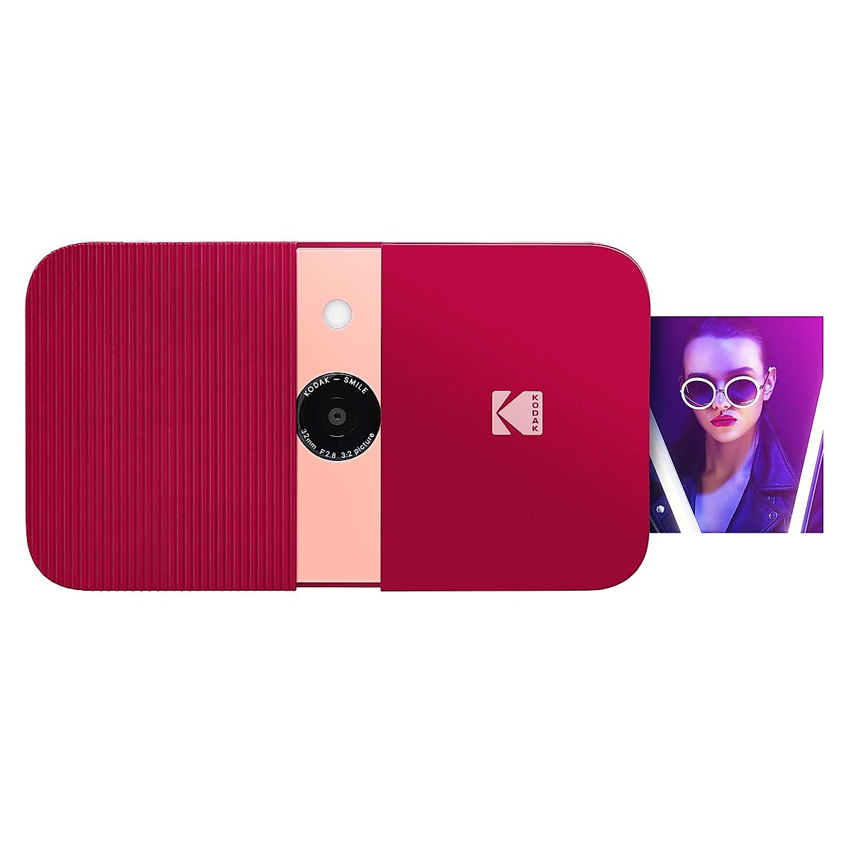 Zink KODAK Smile Instant Print Digital Camera – Slide-Open 10MP Camera w/2x3 ZINK Printer (Red)